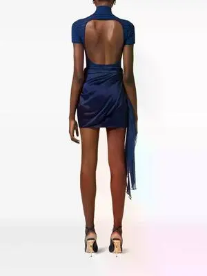 Elisabetta Franchi Ribbed Open-knit High Neck Bodysuit
