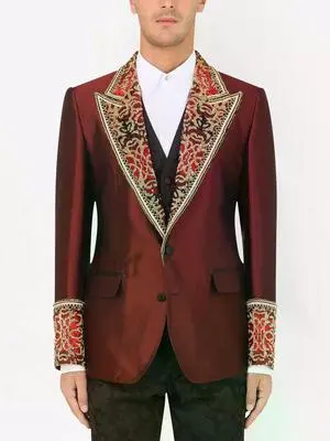 Dolce & Gabbana Sicilia-fit Rhinestone-embellished Tuxedo Suit - Red