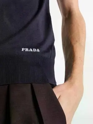 Prada Silk Polo Shirt - Blue