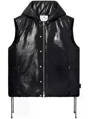 COURREGES Sleeveless Vinyl Puffer Gilet - Black