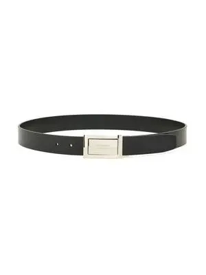 FERRAGAMO Reversible Buckle Leather Belt - Brown
