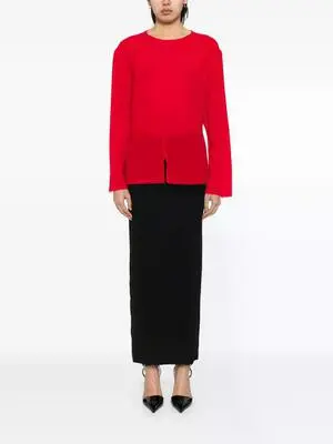 SAMUEL GUÌ YANG Crew Neck Long Sleeve Top - Red