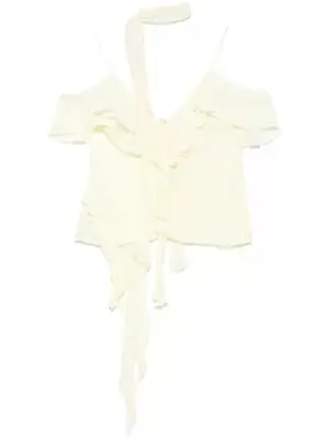 Dorothee Schumacher Ruffled Cold Shoulder Top - Yellow