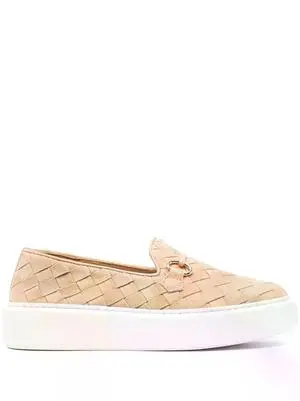 HENDERSON BARACCO Tina Braided Suede Loafers - Neutrals