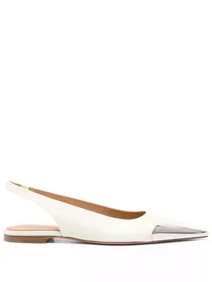 Off-White Allenframe Leather Ballerina Shoes - Neutrals