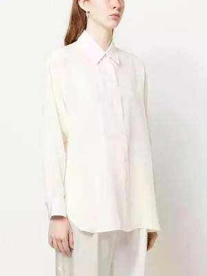 NILI LOTAN Sheer Silk Long-sleeved Shirt