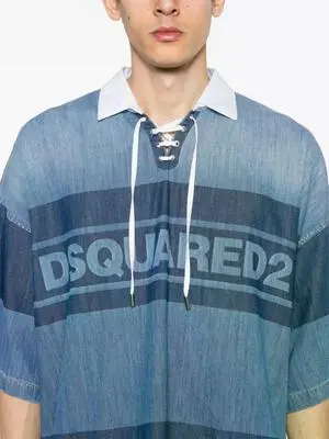 Dsquared2 Logo-print Denim Polo Shirt