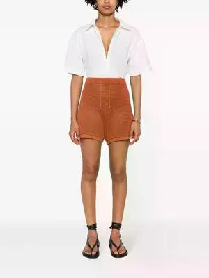 Nanushka Jael Crochet Knit Shorts