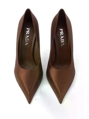 Prada 85mm Satin Pointed Toe Pumps