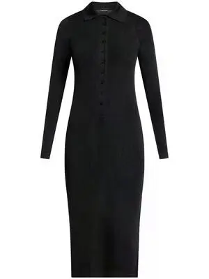 TOM FORD Ribbed Knit Polo Dress With Button Detail