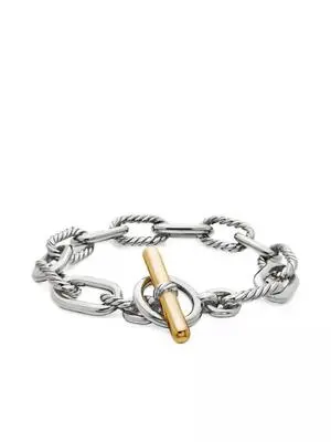 David Yurman 18kt Yellow Gold And Sterling Madison Toggle Chain Bracelet - Silver