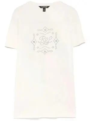 Ralph Lauren Ecru Cotton Blend Jersey Crewneck T-shirt