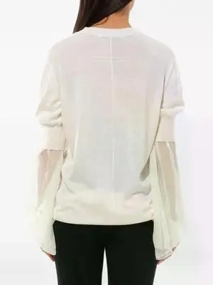Givenchy Sheer Sleeve V-neck Sweater