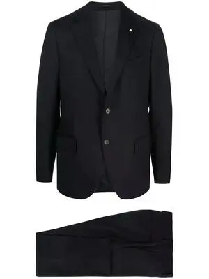 LARDINI Single-breasted Slim-cut Suit Blue