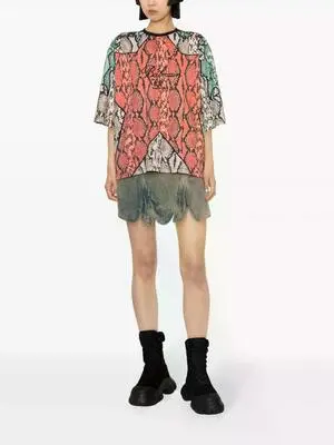 Balmain Python Print Organic Cotton T-shirt