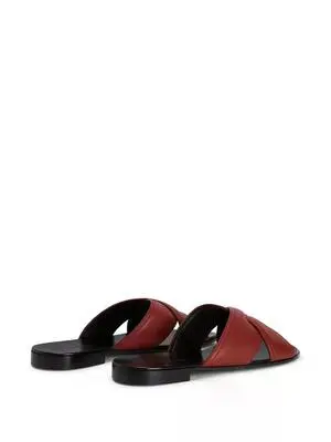GIUSEPPE ZANOTTI Flavia Crossover-strap Flat Sandals - Red