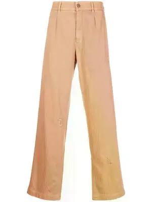 Palm Angels Ripped-detail Straight-leg Trousers - Neutrals