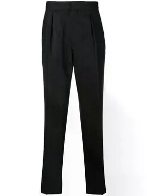 Zegna Felted Wool-cashmere Blend Tapered-leg Trousers - Grey