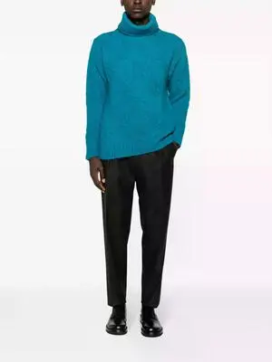 Zegna Felted Wool-cashmere Blend Tapered-leg Trousers