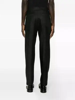 Zegna Felted Wool-cashmere Blend Tapered-leg Trousers