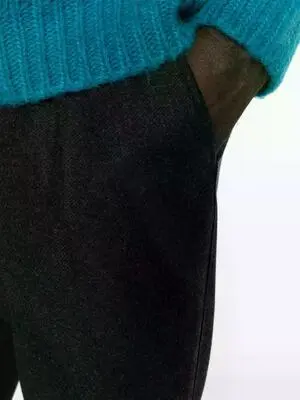 Zegna Felted Wool-cashmere Blend Tapered-leg Trousers