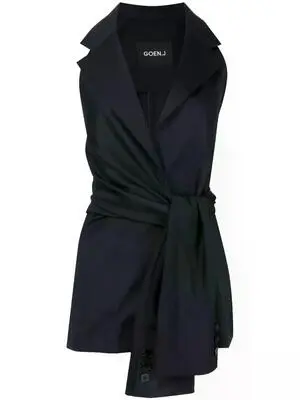 Goen.j Knotted Sleeveless Blazer - Blue