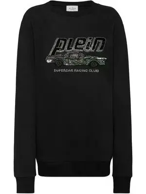 Philipp Plein Graphic Print Crew Neck Sweatshirt - Black