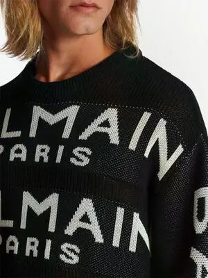 Balmain Logo Intarsia Knitted Jumper