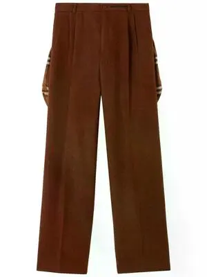Burberry Pleated Wide-leg Trousers - Red