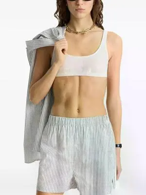 Sporty & Rich Striped Cotton Shorts - White
