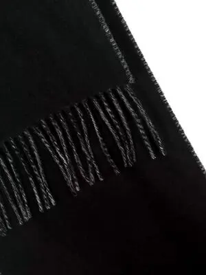 Jacquemus Logo-intarsia Fringed Scarf - Black