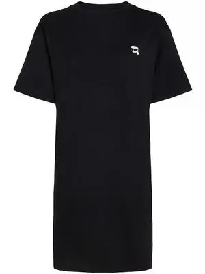 Karl Lagerfeld Appliqué Detail T-shirt Dress - Black