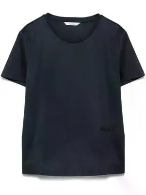 Max Mara Nerina T-shirt With Embroidered Logo - Blue