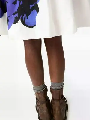 Miu Miu Printed Poplin Midi Skirt