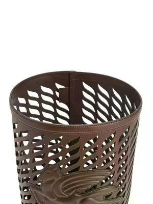 Etro Pegaso-motif Leather Vase - Brown