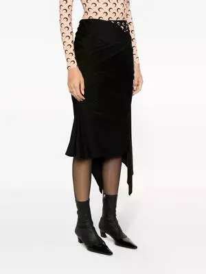 MARINE SERRE Asymmetric Draped Midi Skirt