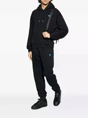 Versace Embroidered Logo Cotton Hoodie