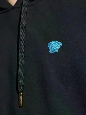 Versace Embroidered Logo Cotton Hoodie