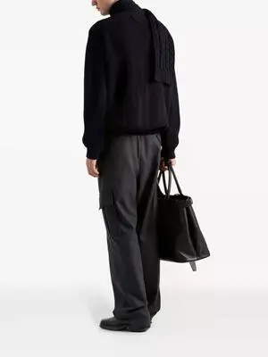 Prada V-neck Cardigan With Rear Logo Patch
