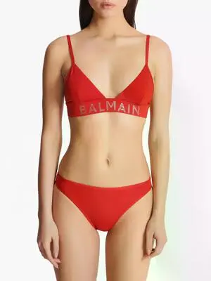Balmain Logo Embellished Bikini Set