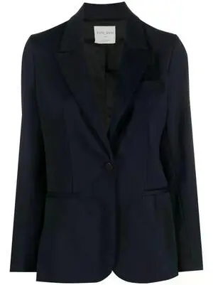 FORTE_FORTE Single-breasted Classic-lapel Blazer - Blue