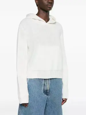 Palm Angels Curved Logo Knitted Hoodie