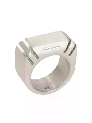 Rick Owens Cut Beveled Ring - Silver