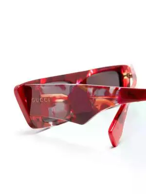 Gucci Rectangle-frame Sunglasses - Red