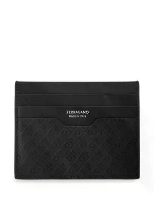 FERRAGAMO Monogram Card Holder - Black