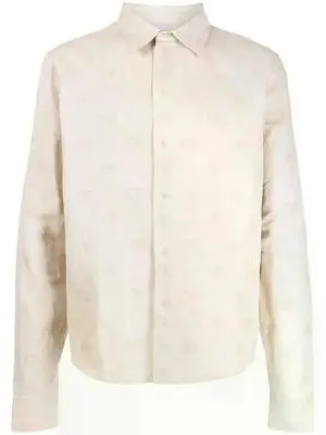 Off-White Logo-jacquard Cotton-linen Shirt