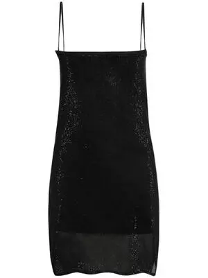 Alexander Wang Mini Slip Dress With Metallic Sheen - Black