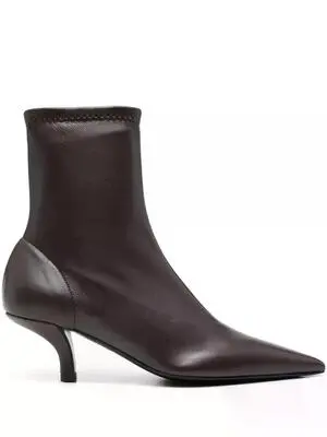 TOTEME 55mm Heeled Sock Boots - Brown