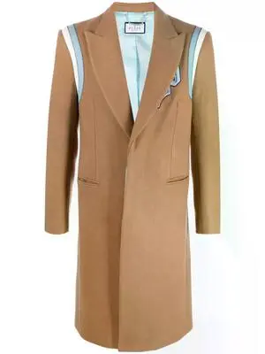 Philipp Plein Single-breasted Coat With Logo Patch