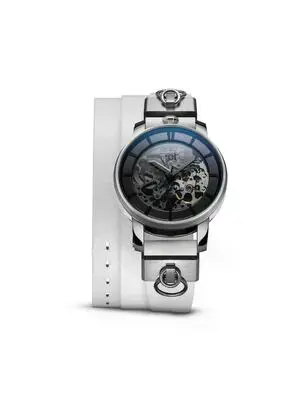 FOB PARIS R360 36mm Automatic Watch With Skeleton Dial - Silver